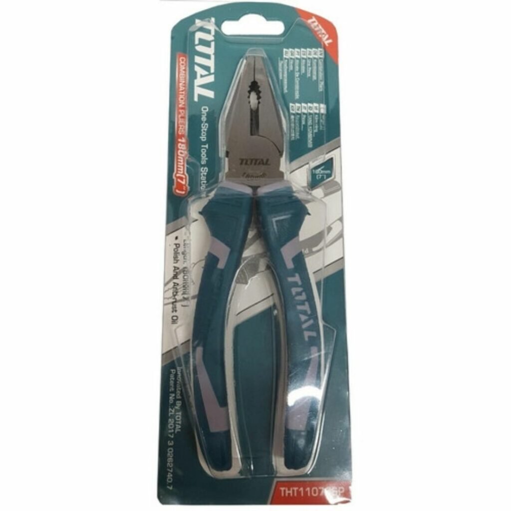 TOTAL -THT110706P Combination plier 7″/180mm - Tools Direct